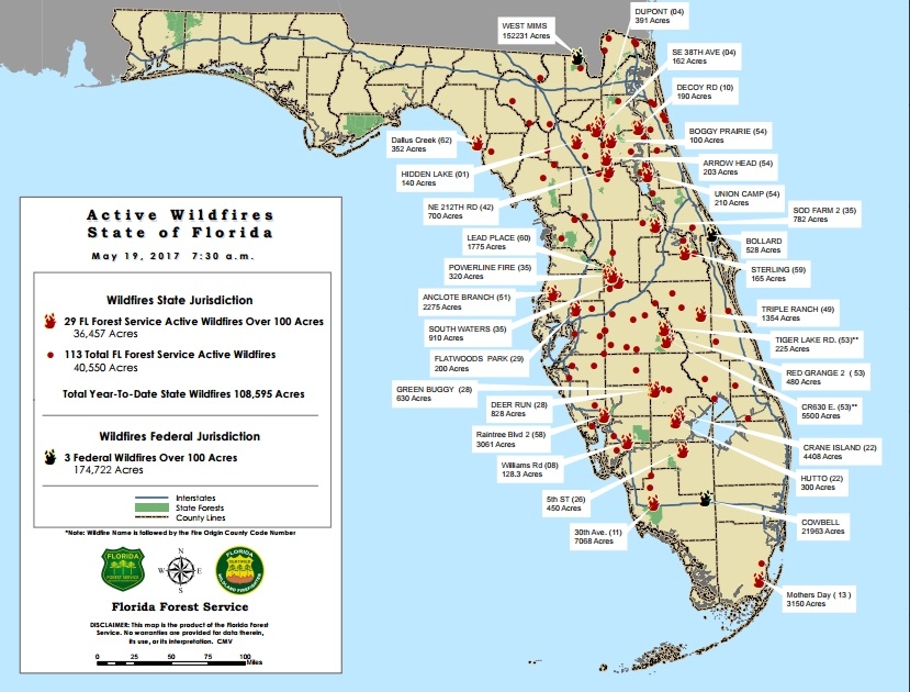 Florida On Fire: 116 Wildfires, But Rain May Soon Provide Relief ...