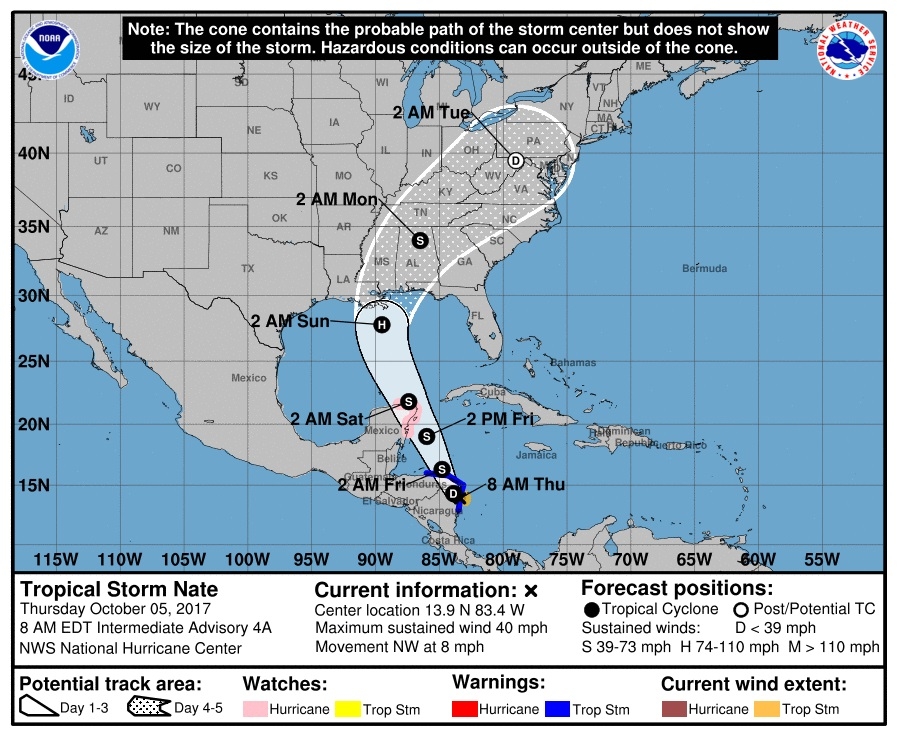 Tropical Storm Nate Forms; Eyes Gulf Coast As Hurricane - Tampa, FL Patch